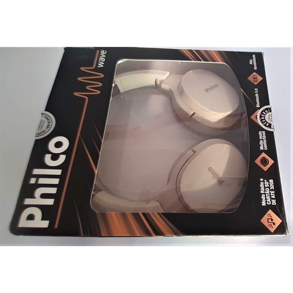Fone de ouvido over-ear sem fio philco wave bege | Shopee Brasil