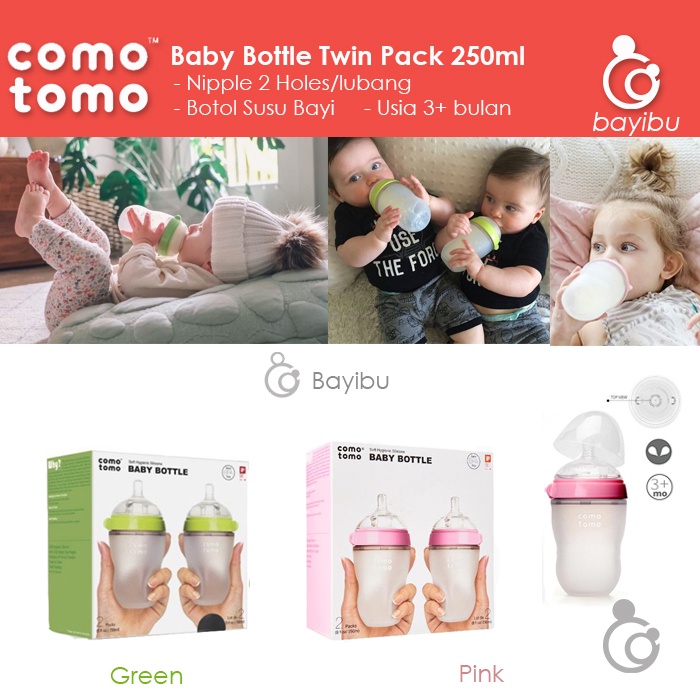 Comotomo Garrafa Twin Pack 250ml (Frasco Baby Pacifier) | Shopee Brasil