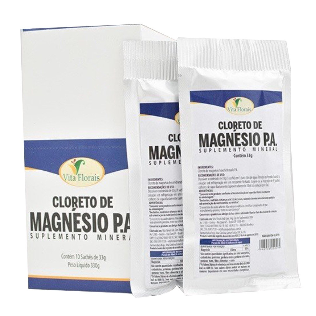 CLORETO DE MAGNÉSIO PA DISPLAY C 10 SACHES 33G VITA FLORAIS | Shopee Brasil