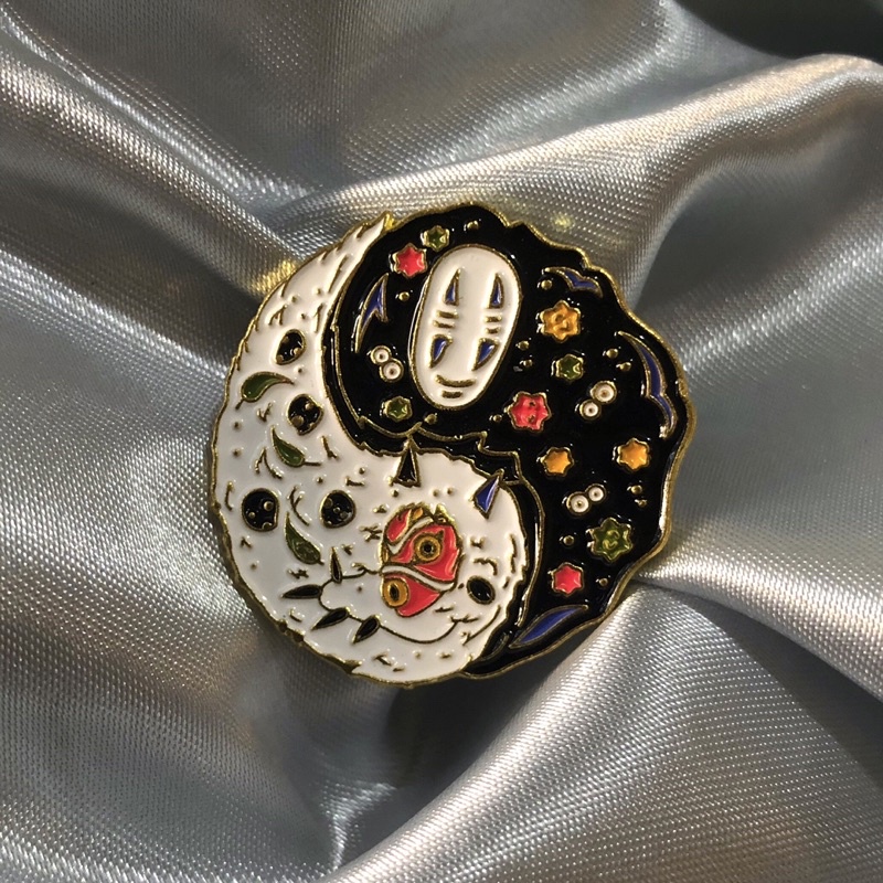 Pin Yin Yang Ghibli: Sem Face e Mononoke | Broche A Viagem de Chihiro ...