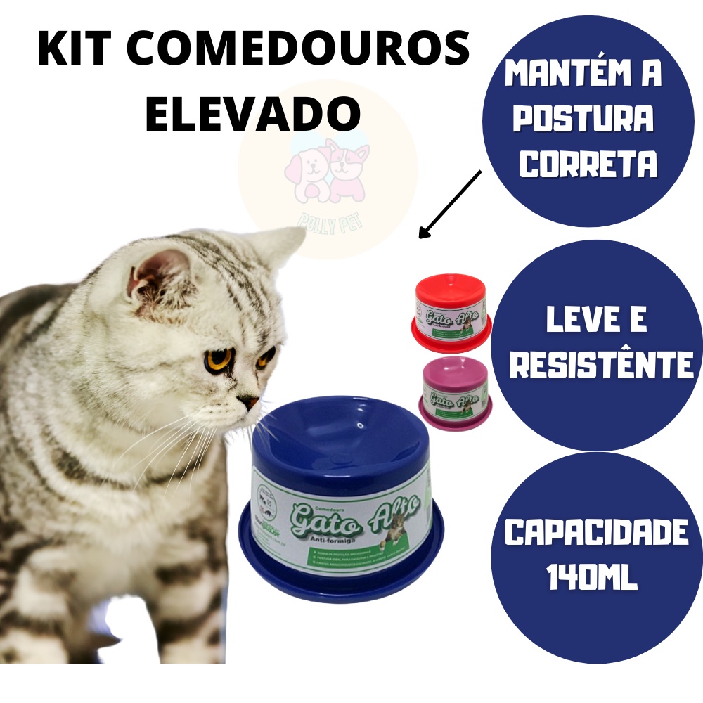 Comedouro Cato elevado kit com 2 a 7 unidades | Shopee Brasil