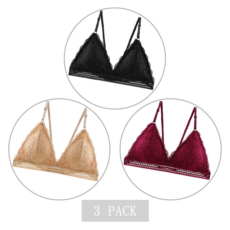 Kit 1 3 Sutiã De Renda Com Bojo Estilo Francês Sem Costura ，sexy Sutiã