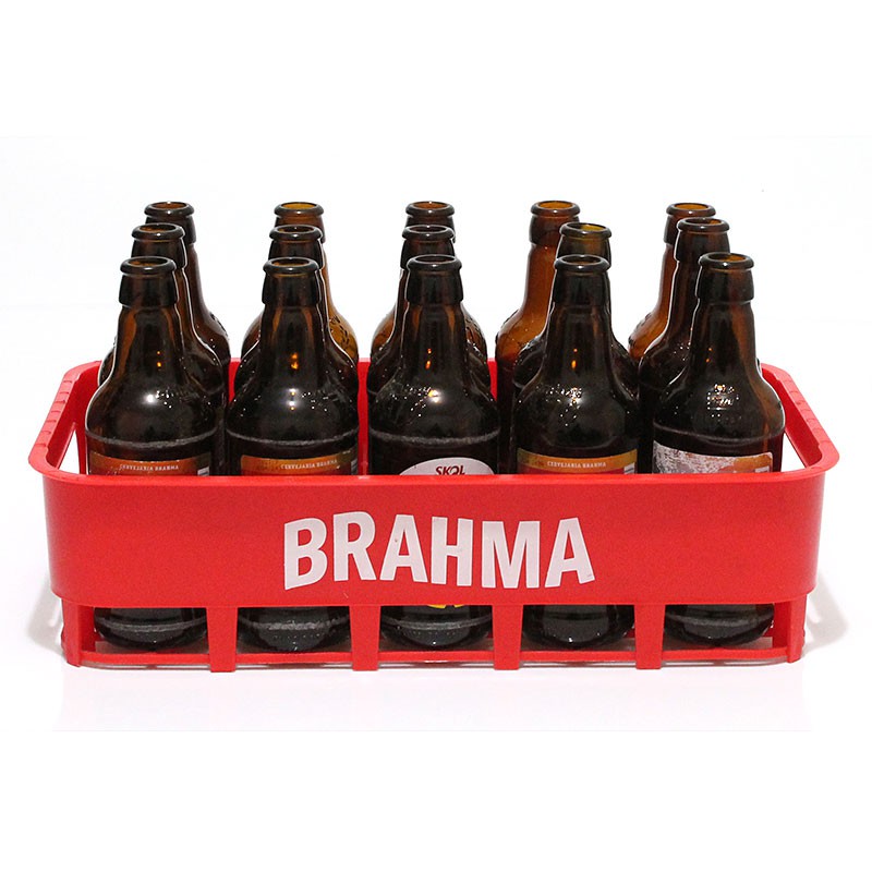Kit Engradado Cesta Caixa Grade com 15 Vasilhames de Cerveja Garrafa ...