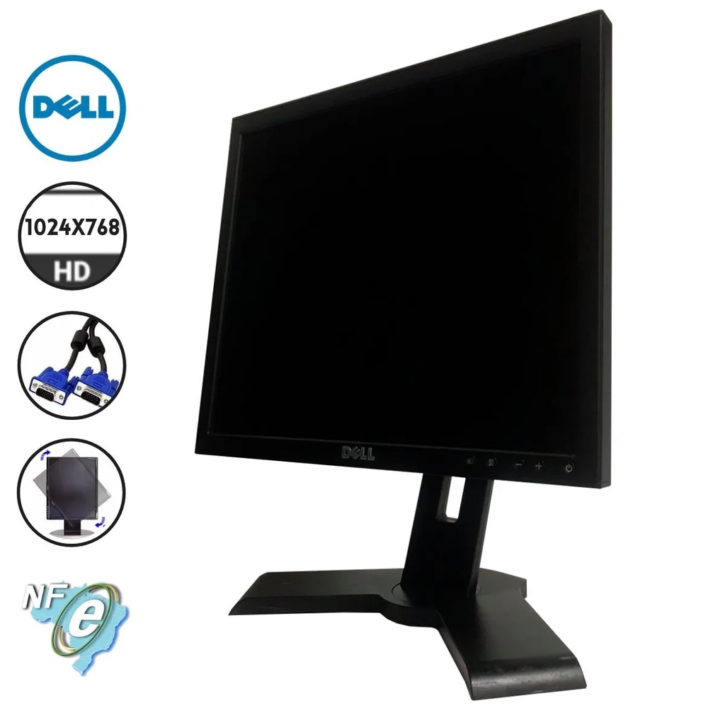 Monitor DELL 17 Polegadas Quadrado c/ Base Ajustável DVI VGA e USB | P170ST | Shopee Brasil