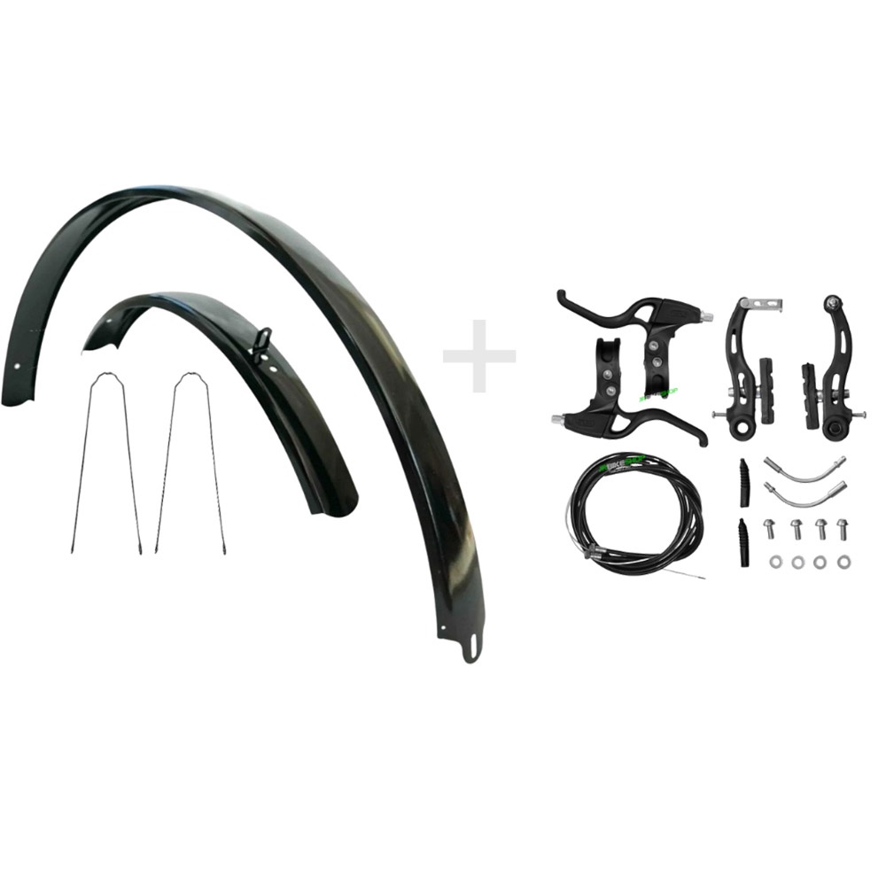 Kit Paralama De Bike Em Inox Aro 26 + V-brake Completo AG SPORTS | Shopee Brasil