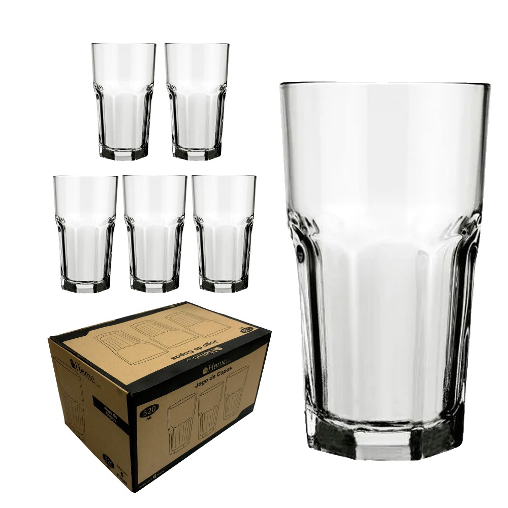 Jogo de Copos Home Line - 520ml - 6 unid | Shopee Brasil