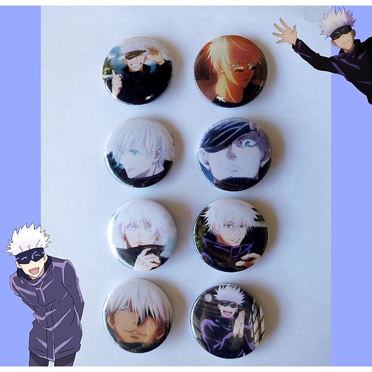 5 Botons por 15 Reais Buttons Jujutsu Kaisen Gojo Satoru boton anime ...