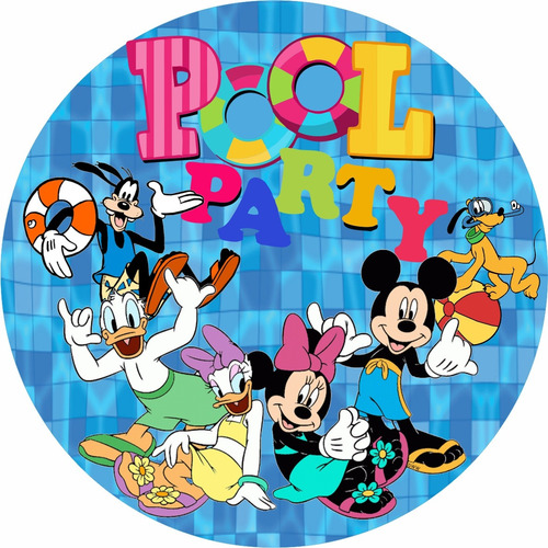 Painel Redondo Em Lona Turma Do Mickey Pool Party | Shopee Brasil