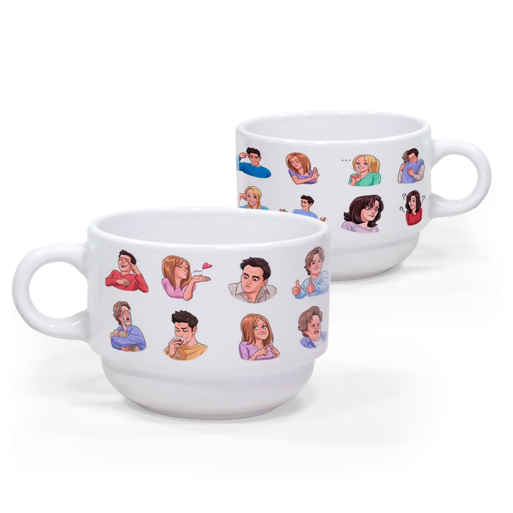 Kit 2 Xícaras Friends Personagens Desenho com suporte | Shopee Brasil