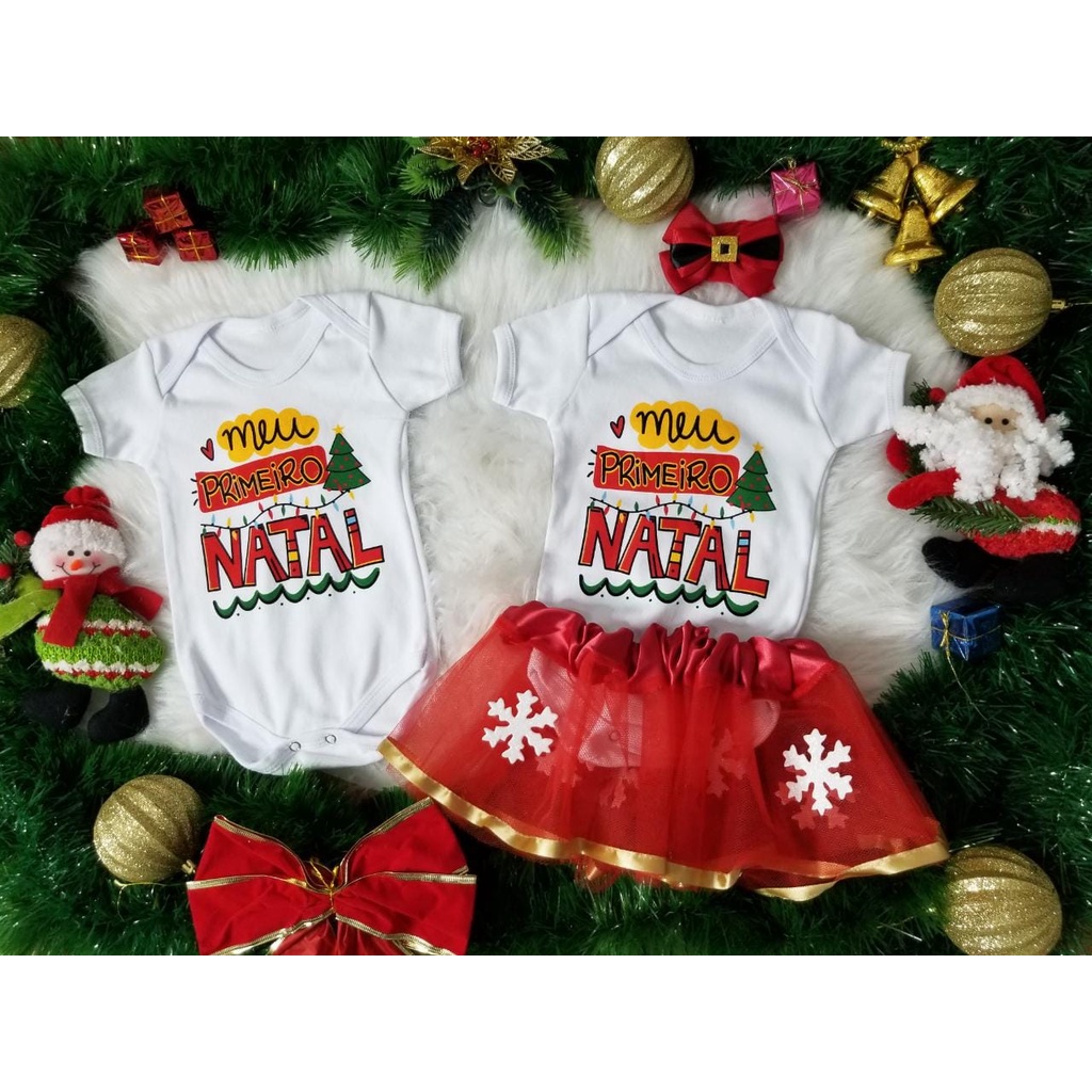 Body Natal temático natalino meu primeiro natal em familia papai noel ...