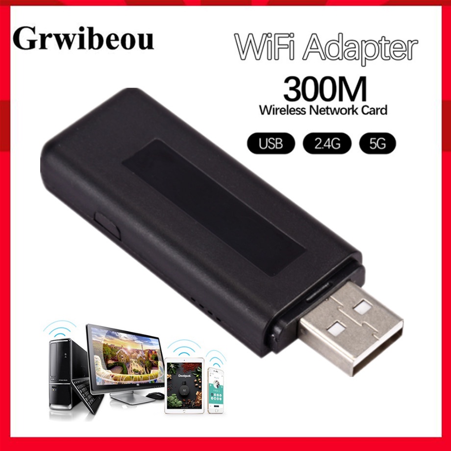 Grwibeou 300Mbps Adaptador Wi-Fi De Alta Velocidade 2.4G 5G RT5572 ...