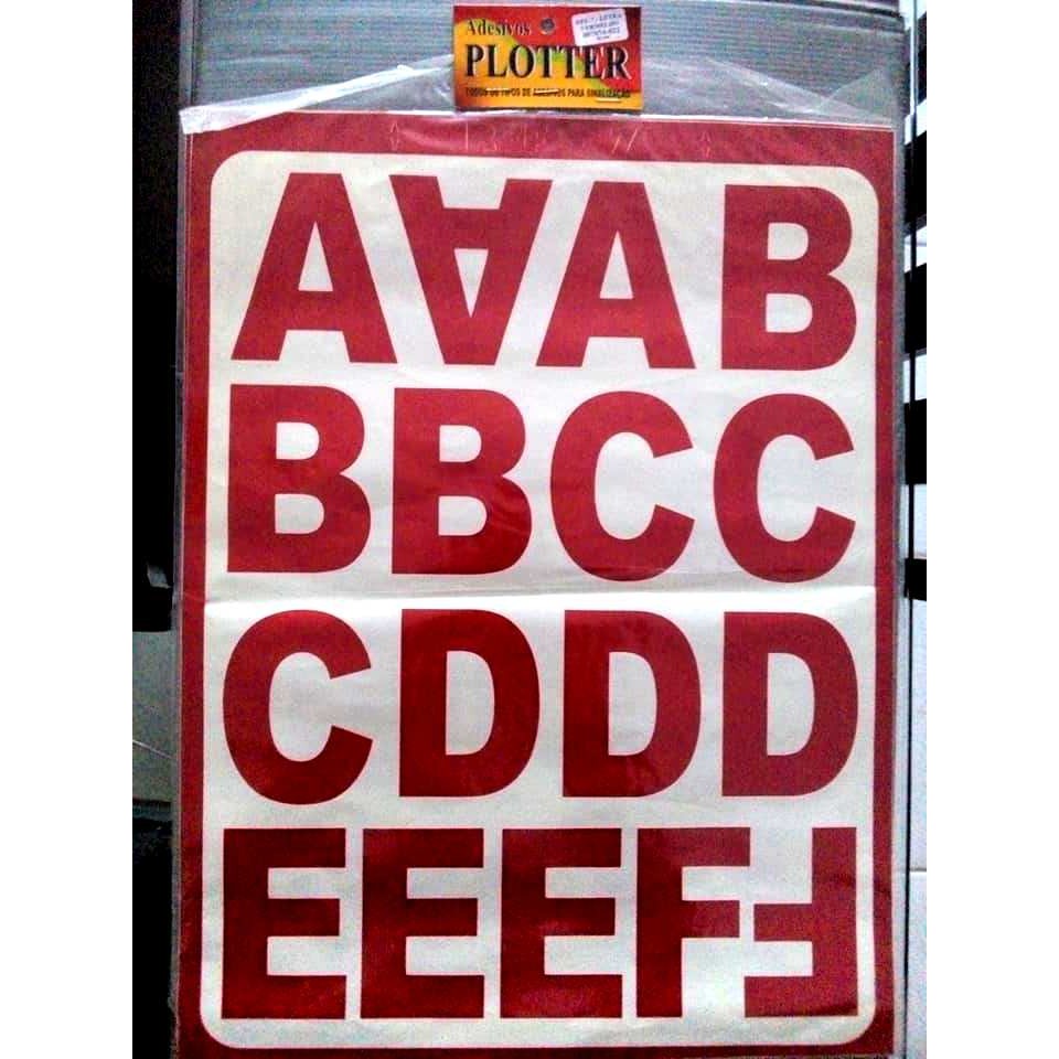 ADESIVO LETRAS N 7 A-Z - VERMELHA - PLOTTER | Shopee Brasil