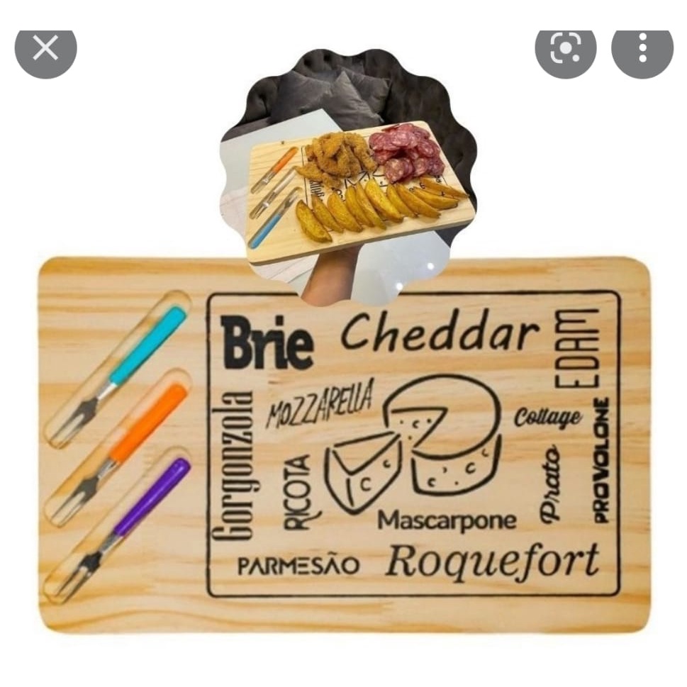Tábua de Frios e queijos Standart Natural com Garfinhos Sortidos REF 57H | Shopee Brasil