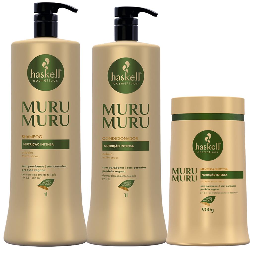 Kit Haskell Murumuru Shampoo e Condicionador 1 Litro + Máscara 900g | Shopee Brasil