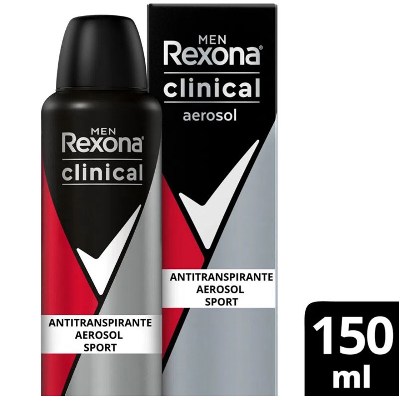 Rexona Clinical - AEROSOL SPORT - antitranspirante 3x mais proteção ...
