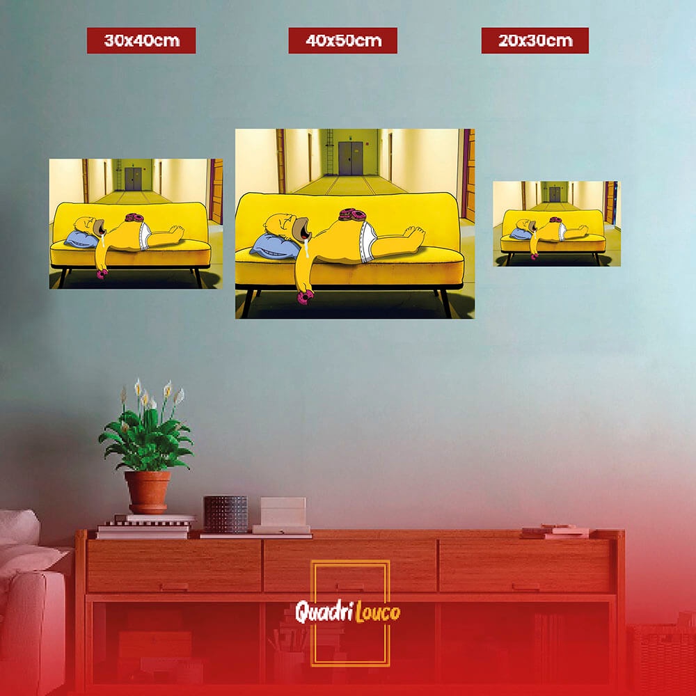 Quadro de Homer Simpson dormindo com rosquinhas | Shopee Brasil