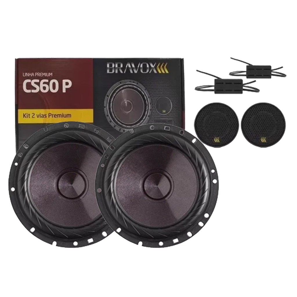 Kit Duas Vias Bravox + Tweeter CS60P Linha Premium 120W Rms | Shopee Brasil