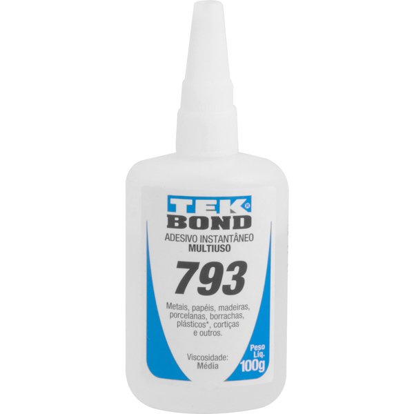 Super Cola Adesivo Instantâneo Cianoacrilato Industrial 793 100g - Tek ...