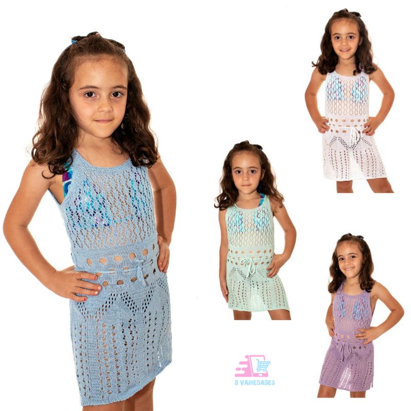 Saída de praia infantil Tricot - Saída de praia para meninas - Saída de ...