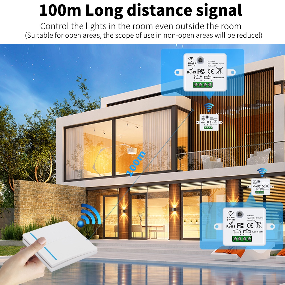 Interruptor Sem Fio RF 433Mhz Inteligente De Controle Remoto | Shopee ...