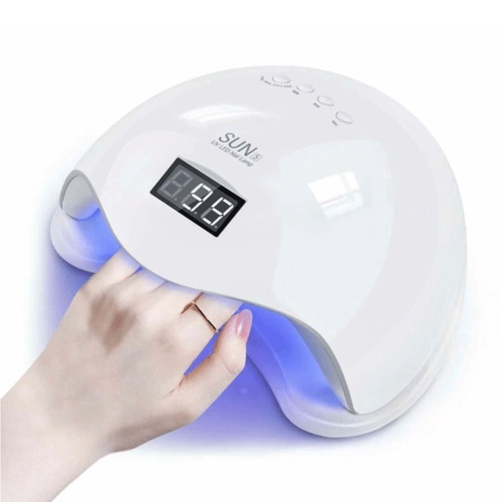 Cabine Sun 5 Uv Led 48w 24 Leds Gel Acrigel Branca Bivolt | Shopee Brasil