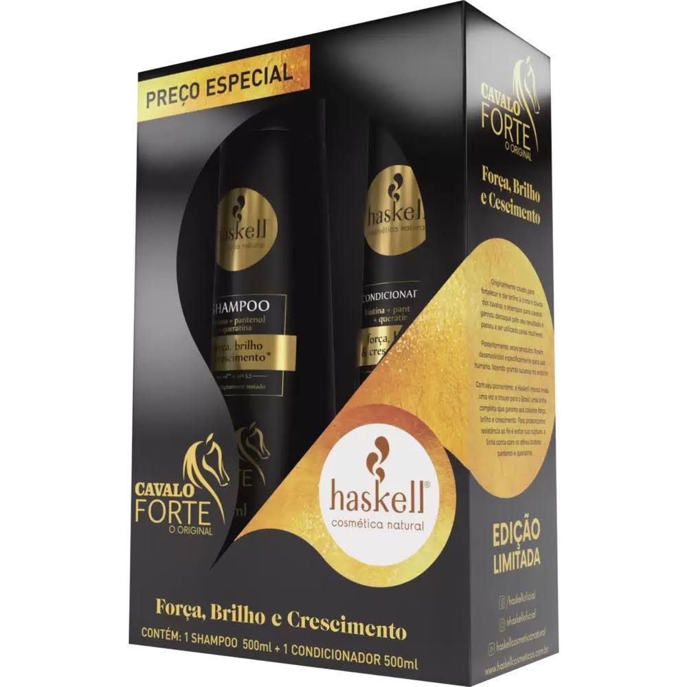 Kit Haskell shampoo e Condicionador Cavalo Forte 500 ML | Shopee Brasil