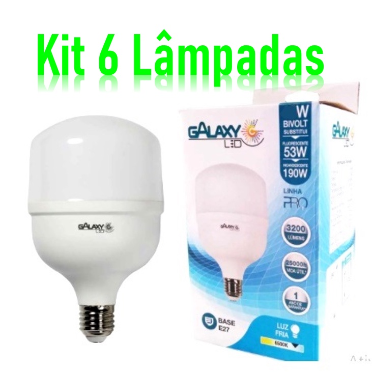 Kit 6 Lâmpadas Bulbo LED 20W, 30W, 40W, 50W Branca 6500K Envio Imediato Pronta Entrega | Shopee ...