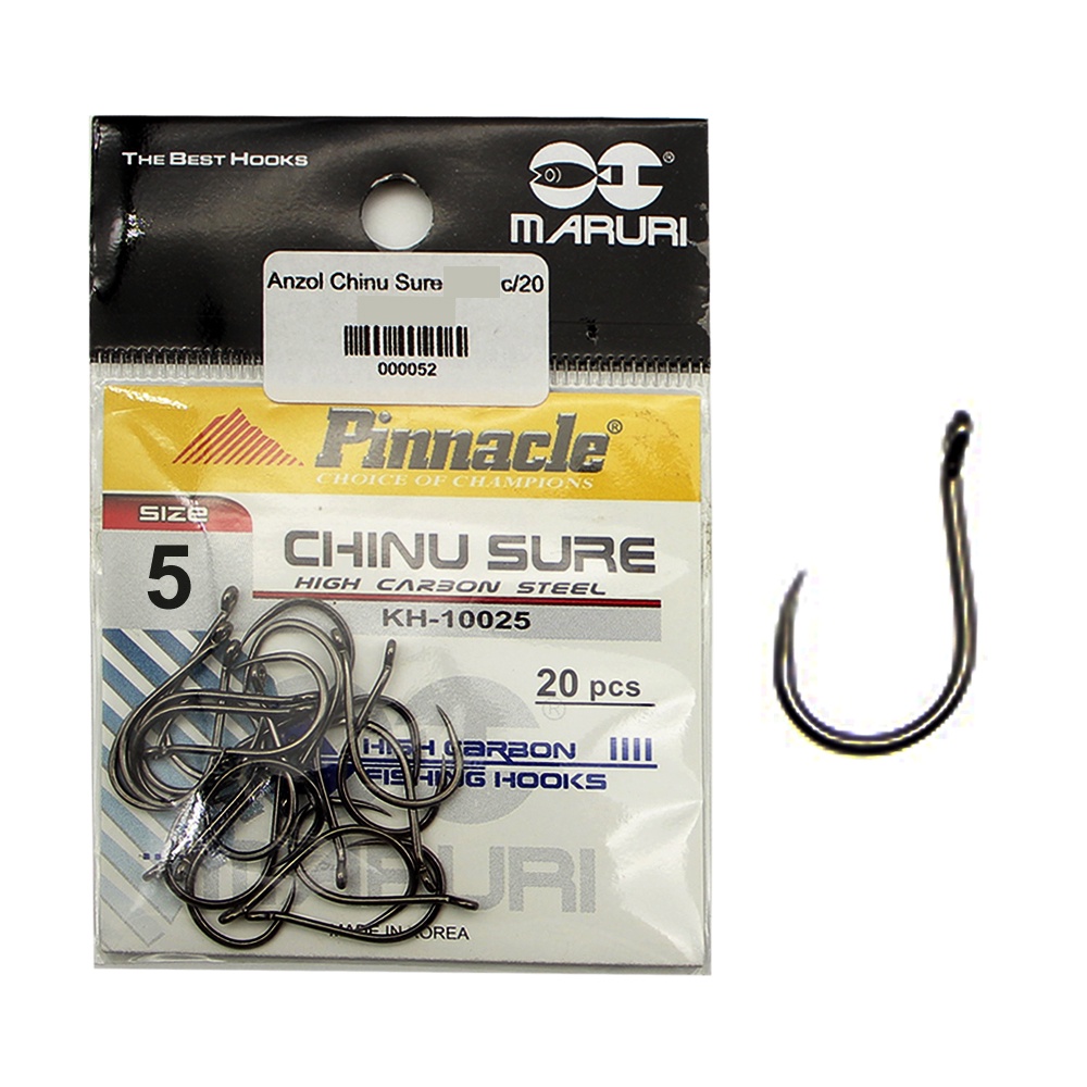 Anzol Chinu Sure Sem Farpa Pinnacle Pct com 20 Unidades | Shopee Brasil
