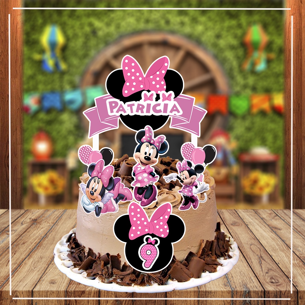 Topo Topper De Bolo Minnie - Qualquer Modelo - Todos os Modelos ...