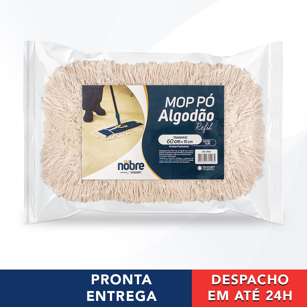 Refil Esfregão Mop Pó Vassoura Limpeza A Seco Multiuso 60cm x 15cm ...