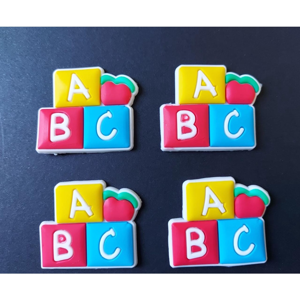 Aplique Emborrachado Escolar ABC 3CM, 4 Unidades. | Shopee Brasil