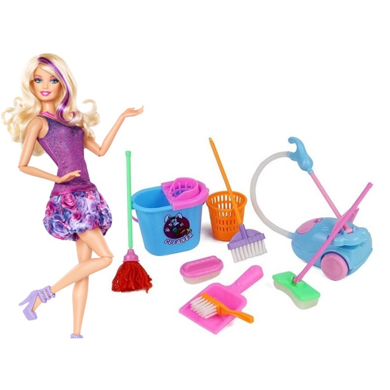 Kit Faxina P/ Casa De Bonecas Barbie Susi Blythe Kelly Lol Moranguinho ...
