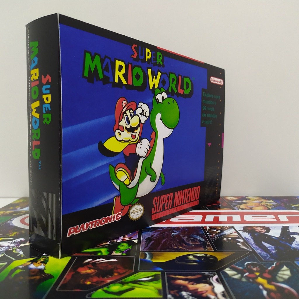 Super Mario World Box Traduzida do Jogo Super Nintendo Shopee Brasil