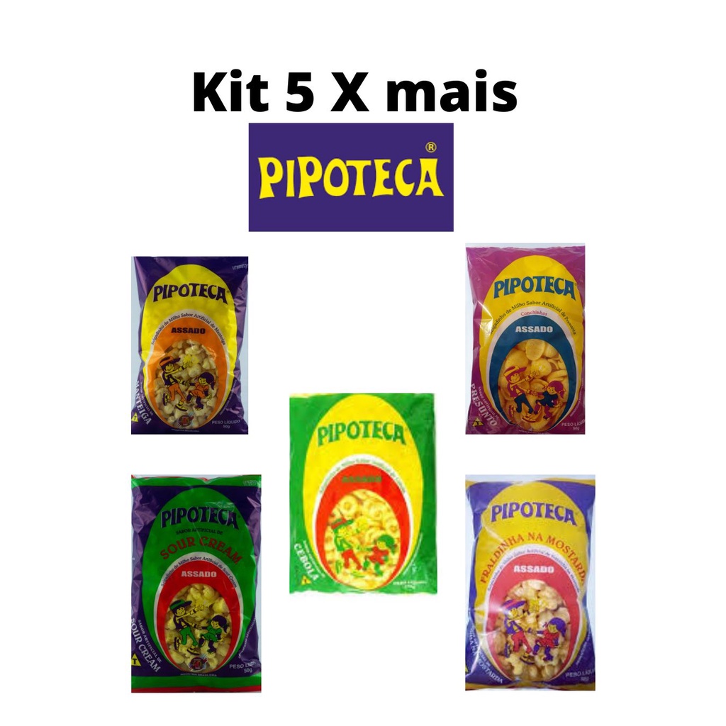Kit 5X mais Salgadinho Pipoteca 50g | Shopee Brasil
