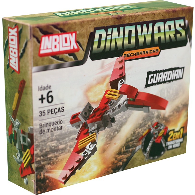 Kit Mini Blocos De Montar Dinossauros Robôs Dinowars 2 Em 1 | Shopee Brasil