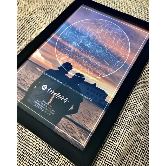Quadro Mapa das Estrelas/ Mapa do Céu | Shopee Brasil