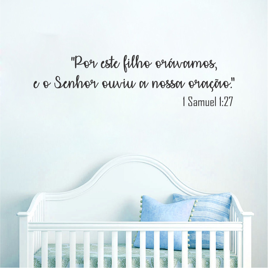adesivo de parede personalizado decorativo infantil para quarto cozinha sala frases Bíblicas Por ...