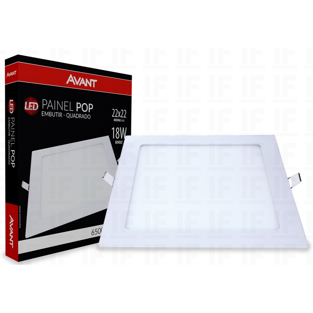 LED Painel Pop de Embutir Avant 18W Bivolt, Quadrado, Branco | Shopee Brasil