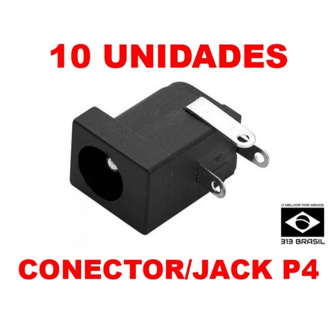Conector/Jack P4 2.1mm Fêmea Fonte Power DC compatível para Arduino -- 10 unidades -- - Corre ...
