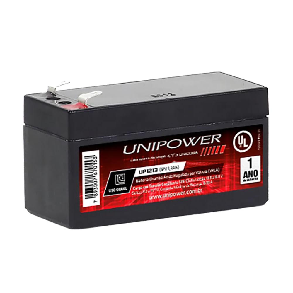 Bateria Selada VRLA 12V 1,3ah F187 UP1213 06C001 Unipower | Shopee Brasil