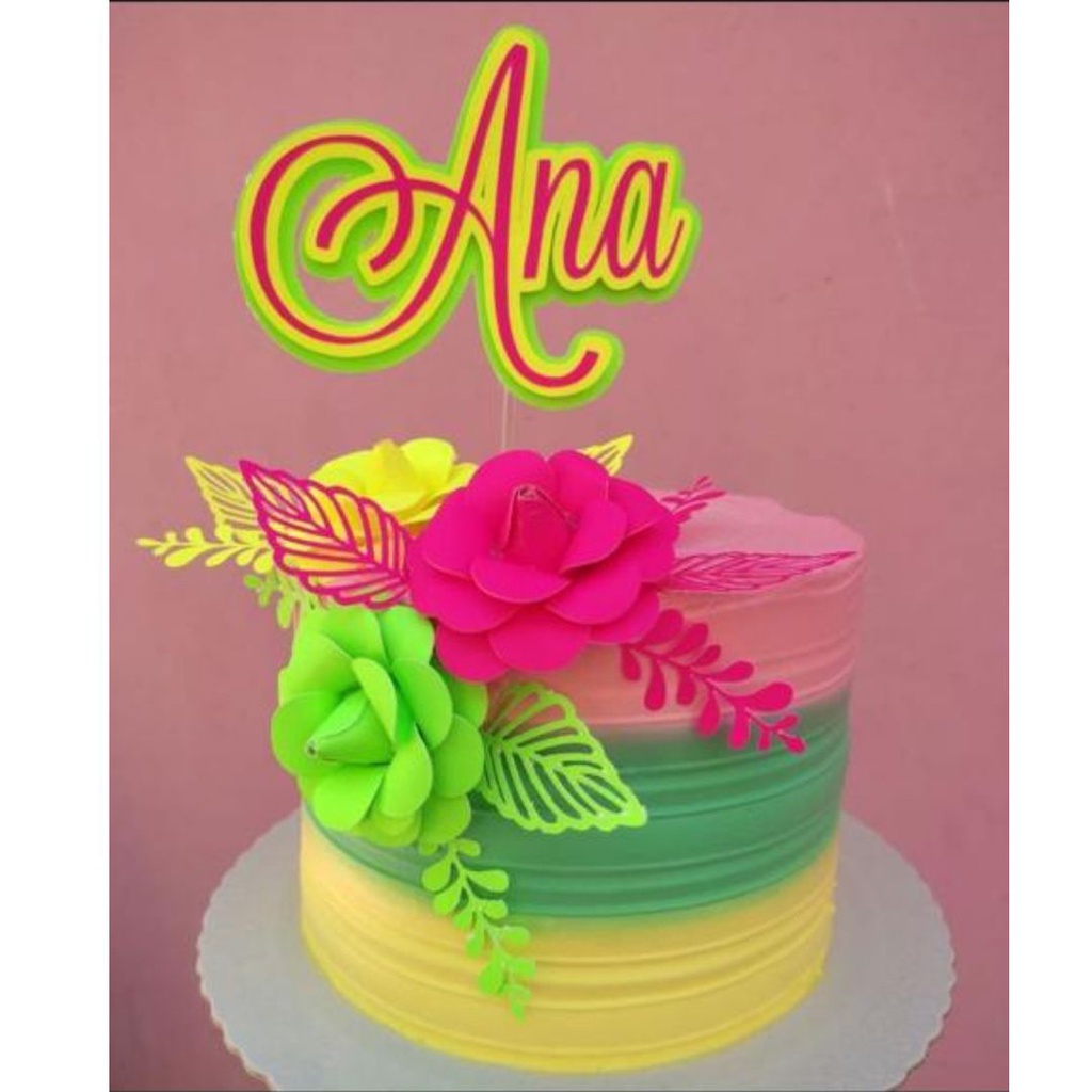 Topo de Bolo Neon | Shopee Brasil