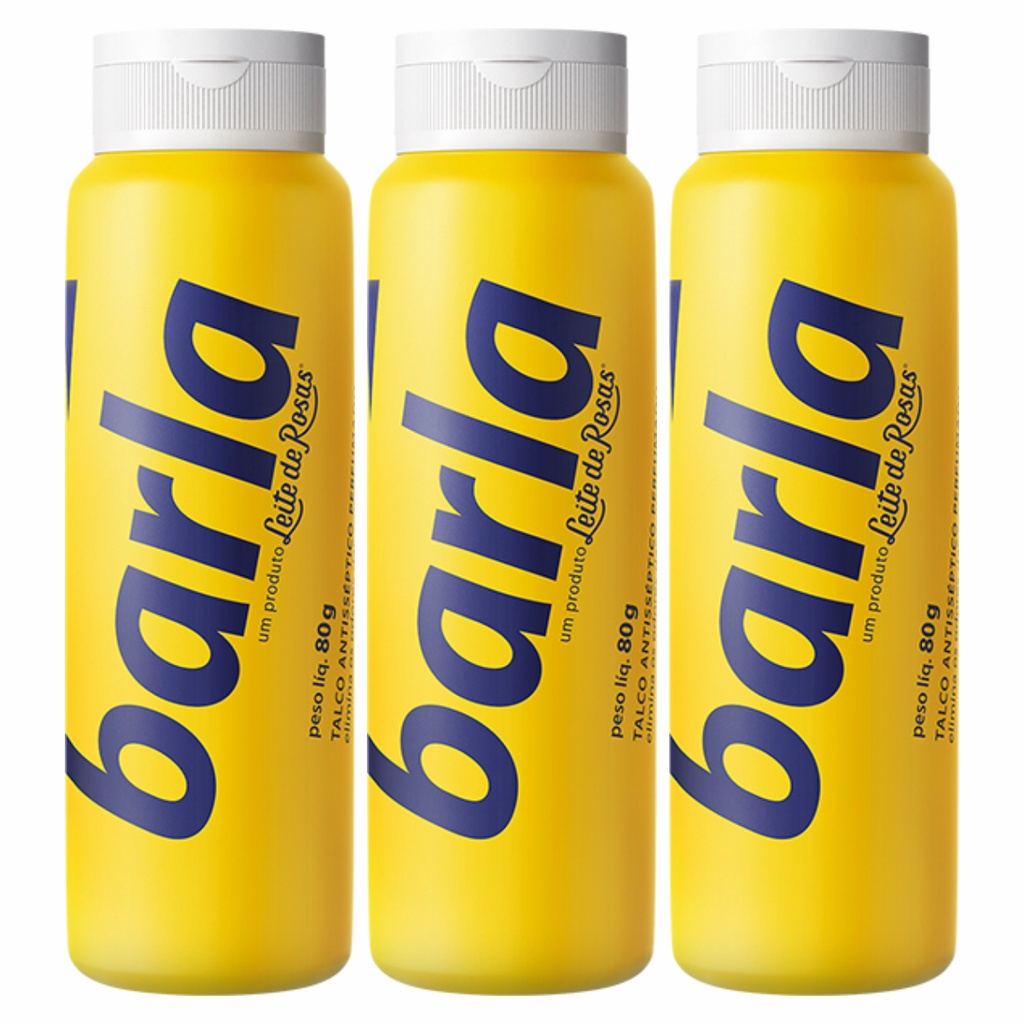 Kit 3 Talco Antisséptico Perfumado Barla 80g | Shopee Brasil