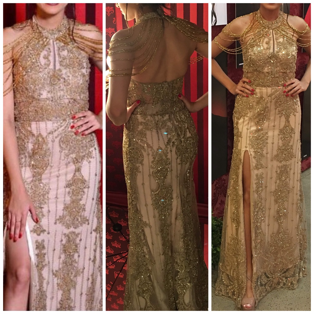 Vestido de Festa Dourado | Shopee Brasil