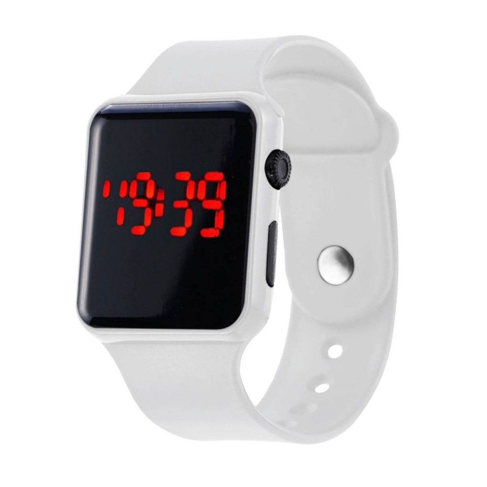 Relogio Digital Feminino Vintage Original LED Pulseira de Silicone ...