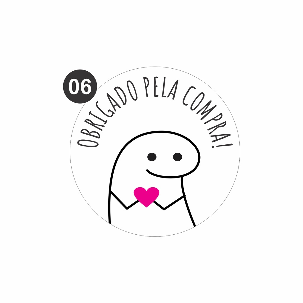 100 Adesivos Redondos Flork Meme Obrigada pela Compra Etiquetas ...