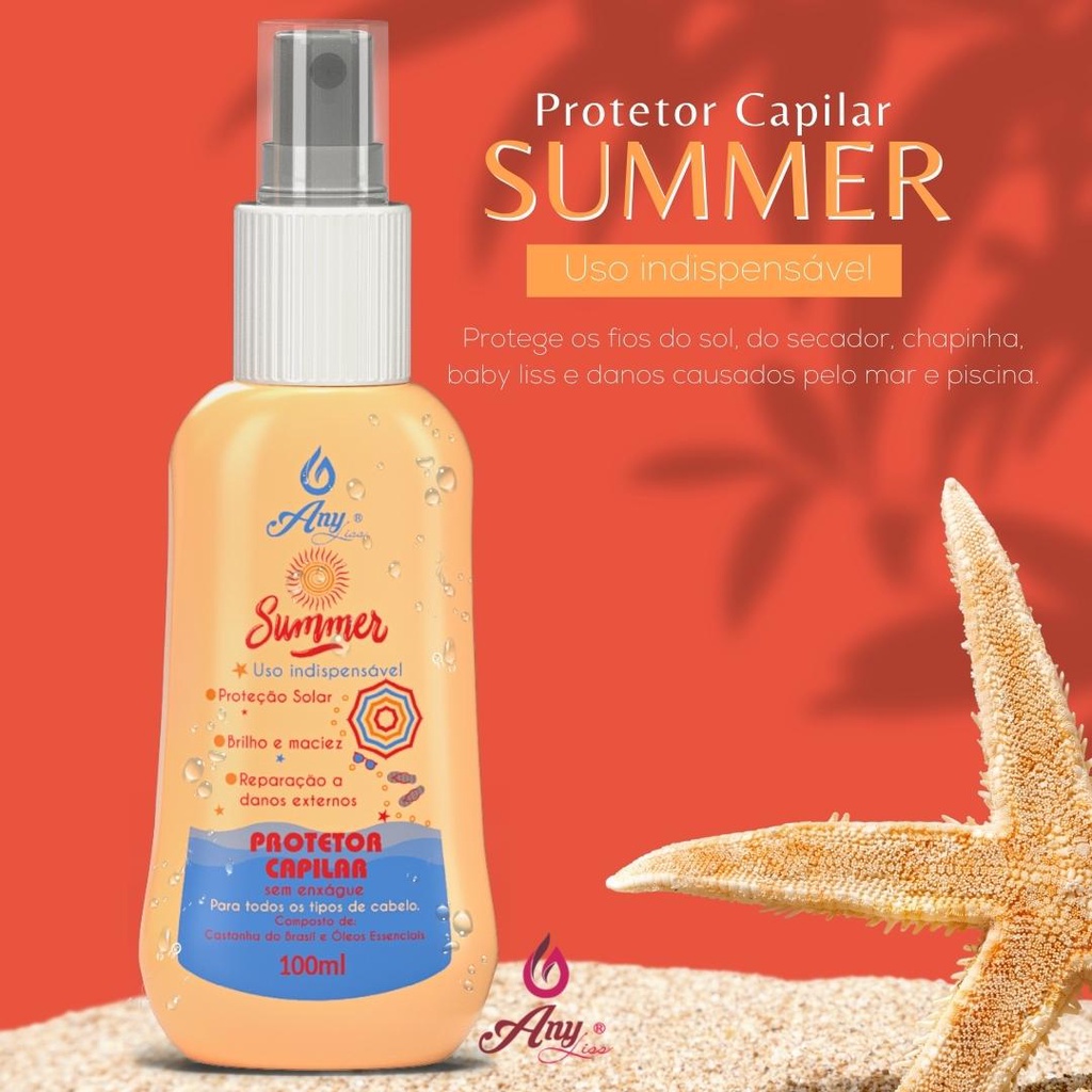 Protetor Solar Capilar Summer 100ml - AnyLiss | Shopee Brasil