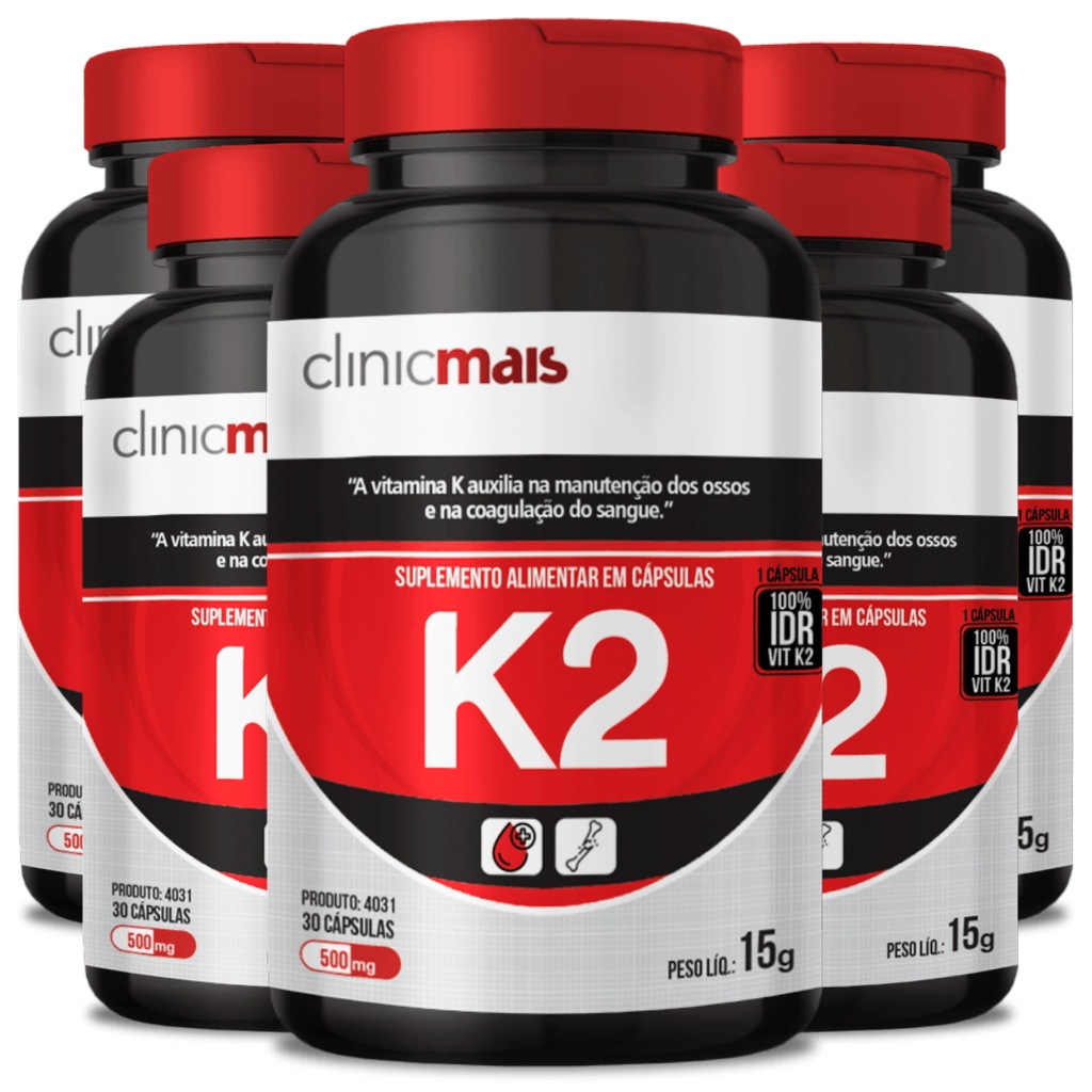 COMBO 5 VITAMINA K2 MENAQUINONA-7 MK-7 65MCG TOTAL 150 CAPS ...