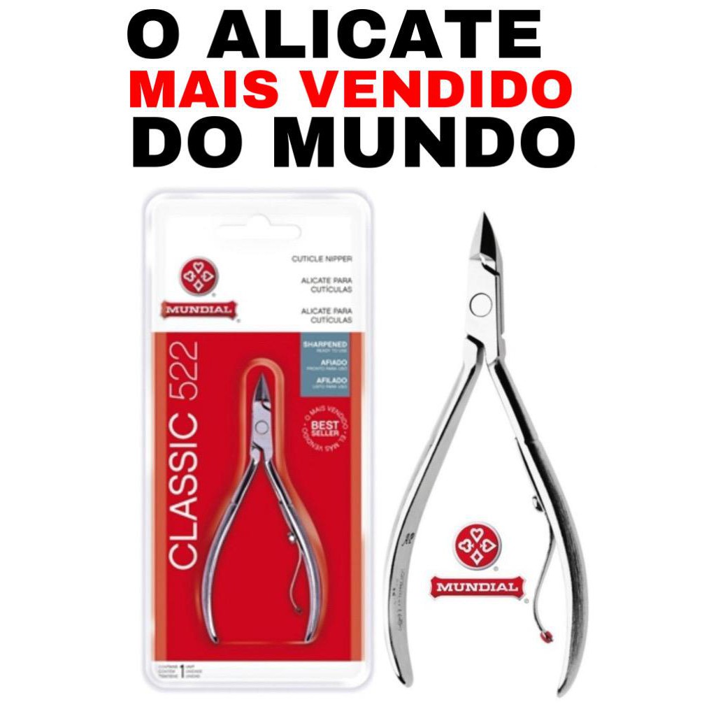 Alicate de Cutícula Mundial 522 afiado Original Lacrado | Shopee Brasil