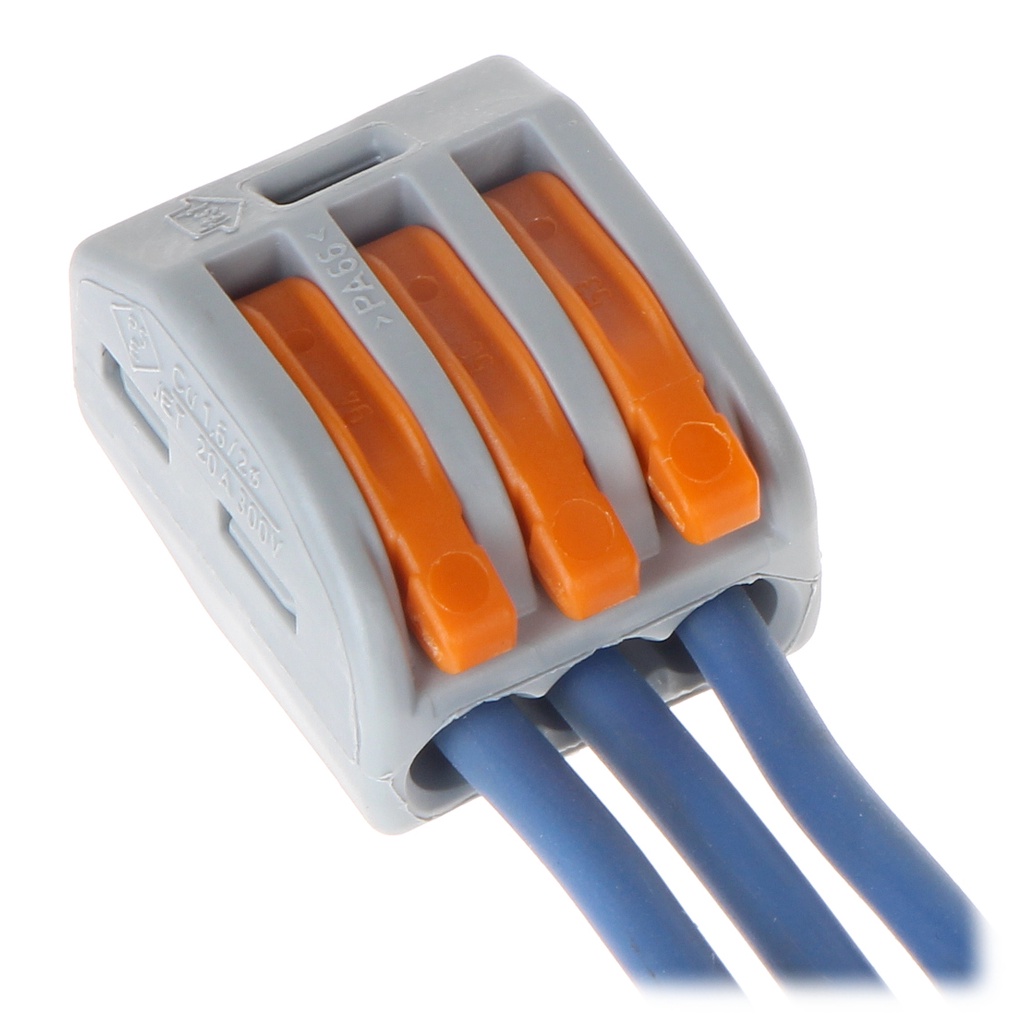 Conector Emenda de Fios 3 Vias Borne Derivação Sem Solda Modelo PCT213 ...
