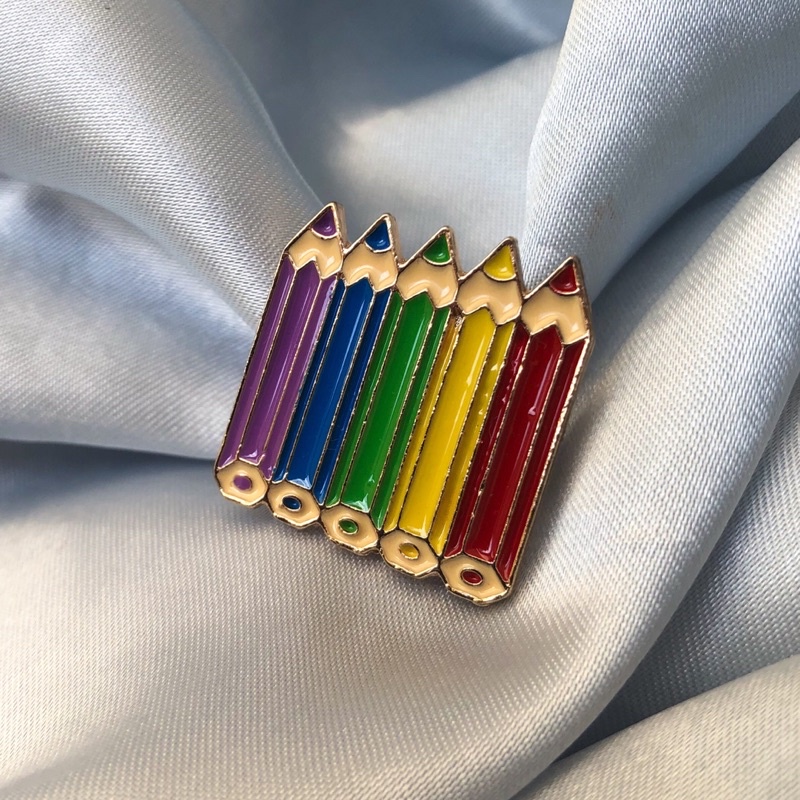 Pin Lápis de Cor | Colored pencils pins de lapela broche | Shopee Brasil